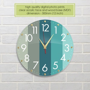 Wall Clock With Numbers, Pastel Colors of the Sea\water\aqua, Color ...