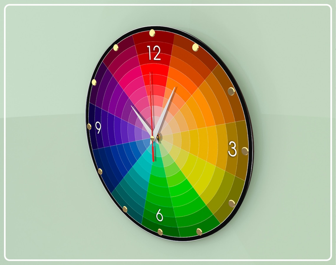 Colorful wall clock color wheel clock acrylic clock unique | Etsy
