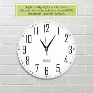 White Non-ticking Wall Clock, Silent Wall Clock, Living Room, Bedroom ...