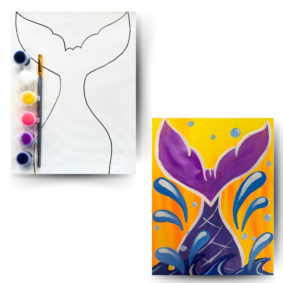 Mermaid - DIY Canvas Paint Kit - Includes Paint & Brush - Etsy