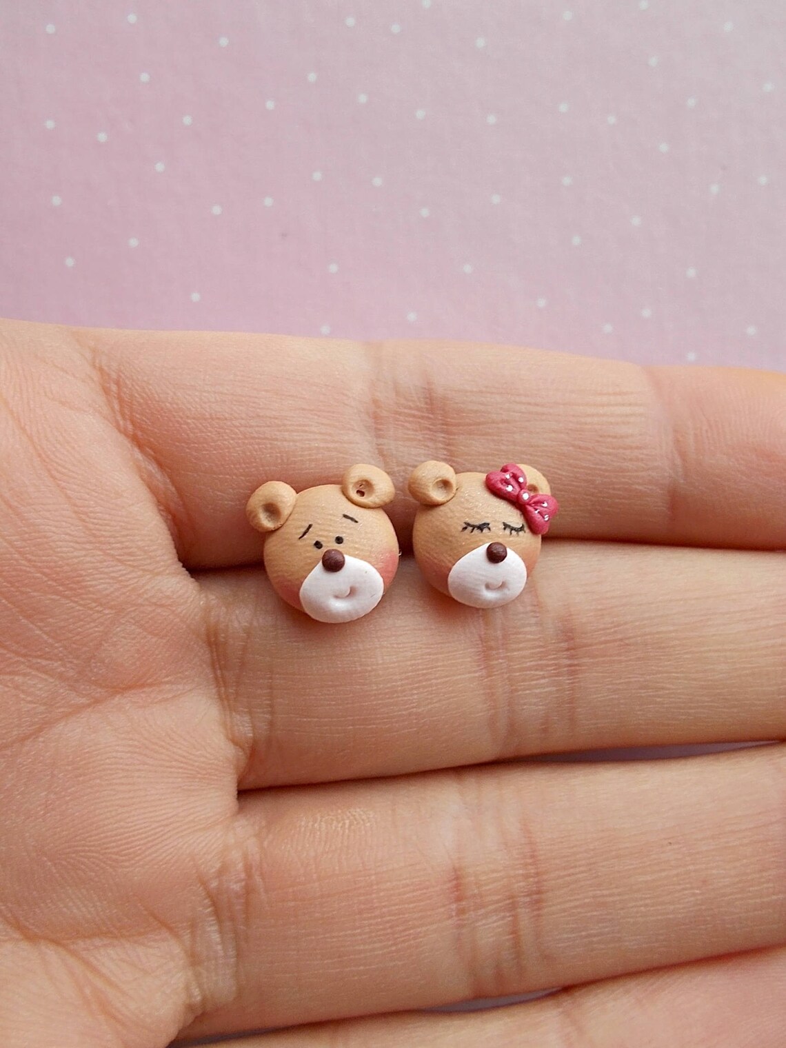 Bear Stud Earrings Animal Stud Animals Earring Bear Earrings | Etsy