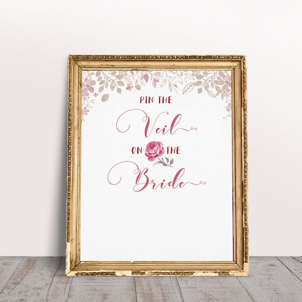Pin the Veil on the Bride Game - Etsy