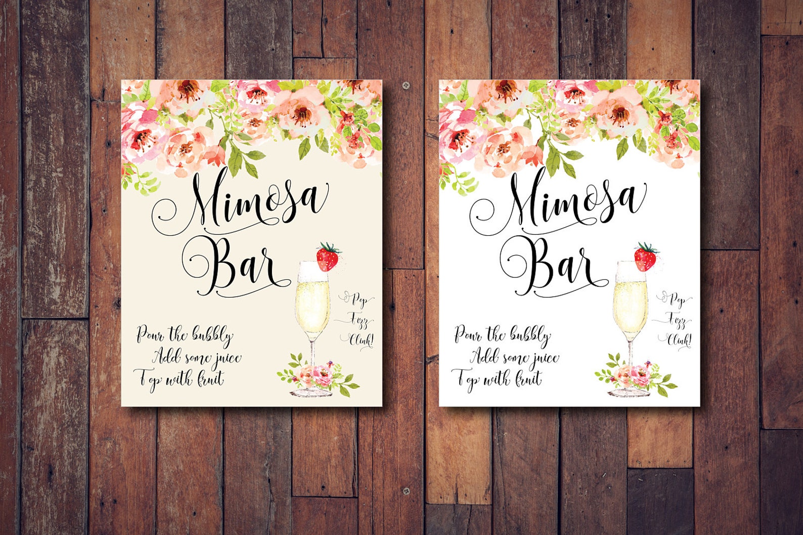 Mimosa Bar Sign Party Printable | Fruit Peach Boho 8x10 11x14 | DIY PDF ...