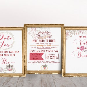Bridal Shower Game Sign, Pin the Veil on the Bride Printable | Pink ...
