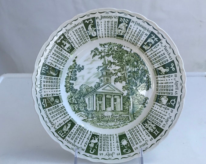 1965 Zodiac Calendar Plate Royal Staffordshire, 1965 Calendar Plate ...