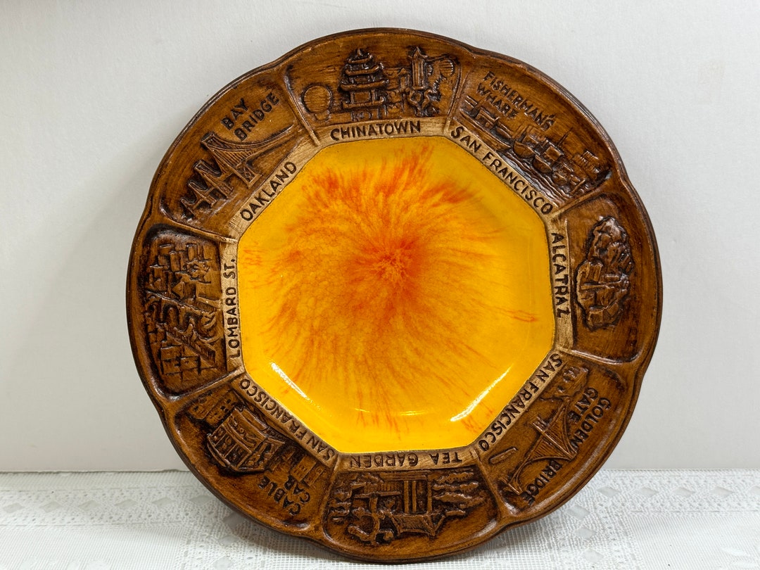 Treasure Craft California State Plate, California Tourist Places ...