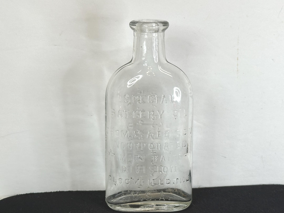 Thomas Edison Battery Oil Bottle, Thomas A Edison Incorporated ...