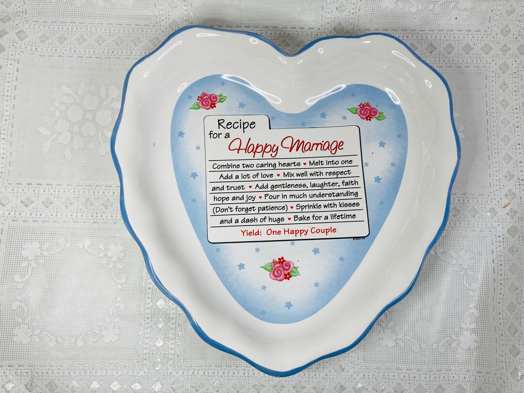 Recipe for A Happy Marriage Heart Plate, Heart Shaped Plate, Heart ...