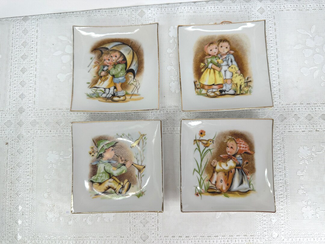 Miniature Hummel Like Square Plates, Miniature Square Wall Plates ...