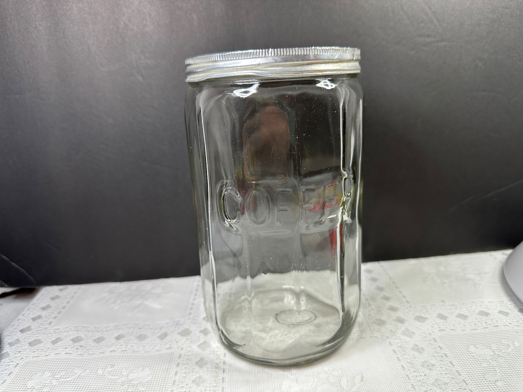 Hoosier Glass Coffee Jar, Antique Glass Coffee Jar, Glass Coffee Jar ...