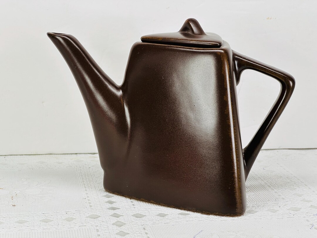 Art Deco Designpac Triangular Teapot, Brown MCM Teapot - Etsy
