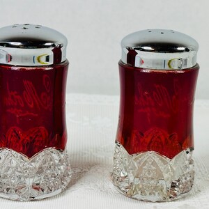 Ruby Stain 1903 Mother Salt and Pepper Shakers, Ruby Flash 1903 Mother ...