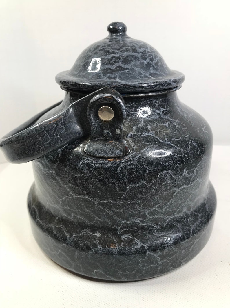 Gray Agate Teapot Gray Graniteware Teapot Enamelware Gray - Etsy
