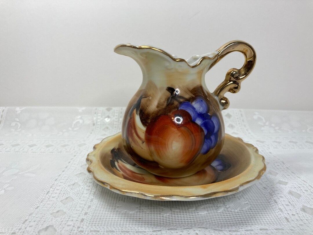 Mini Water Pitcher and Bowl, Mini Fruit Design Bowl and Pitcher, Mini ...