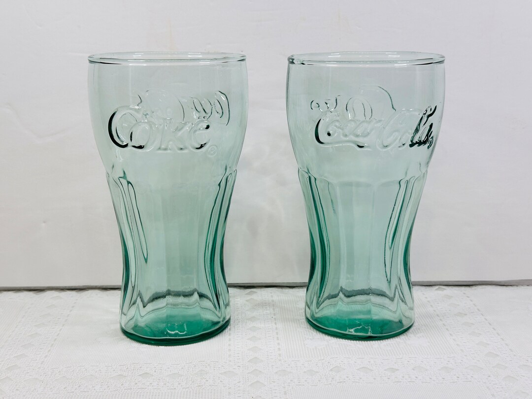 Green Tint Coke Glasses, Green Coke Glass 20 Ounces, Coca Cola Glass ...
