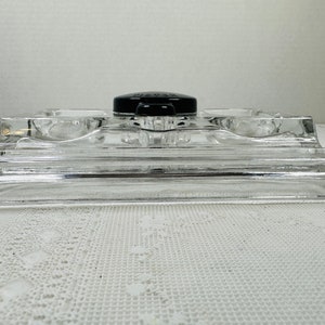 Victor Glass Inkwell Stand and Pen Rest, Glass Victor Inkwell Desk ...