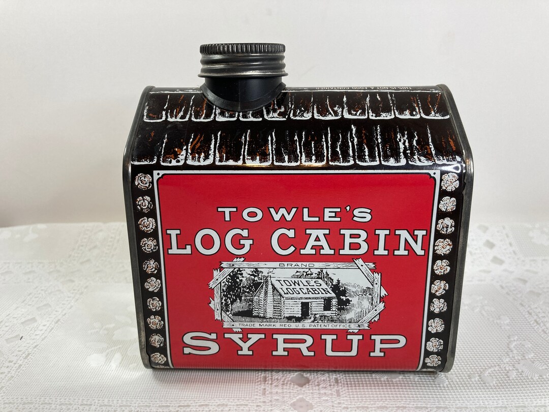 Towles Log Cabin Syrup Bank, Log Cabin Tin Bank, 1979 Towles Log Cabin ...