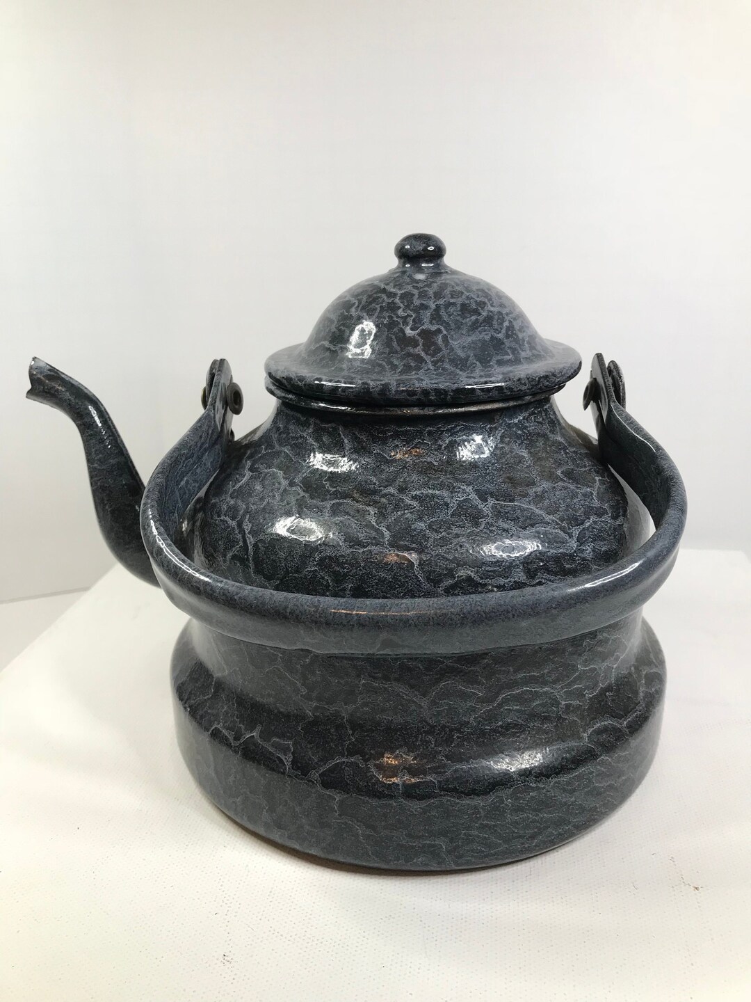 Gray Agate Teapot Gray Graniteware Teapot Enamelware Gray - Etsy