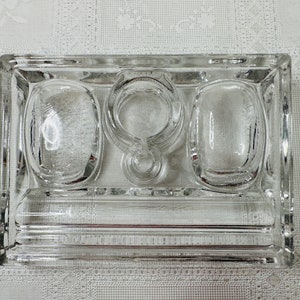 Victor Glass Inkwell Stand and Pen Rest, Glass Victor Inkwell Desk ...