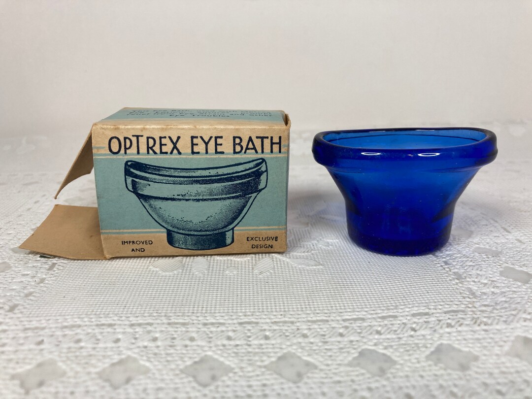 Optrex Eye Bath Eye Wash Cup With Box Optrex Cobalt Blue Eye - Etsy