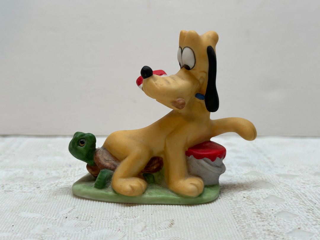 Walt Disney Productions Miniature Pluto Figurine, Miniature Ceramic ...