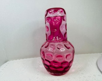 Fenton Mary Gergory Cranberry Tumble up Carafe , Fenton Victorian ...