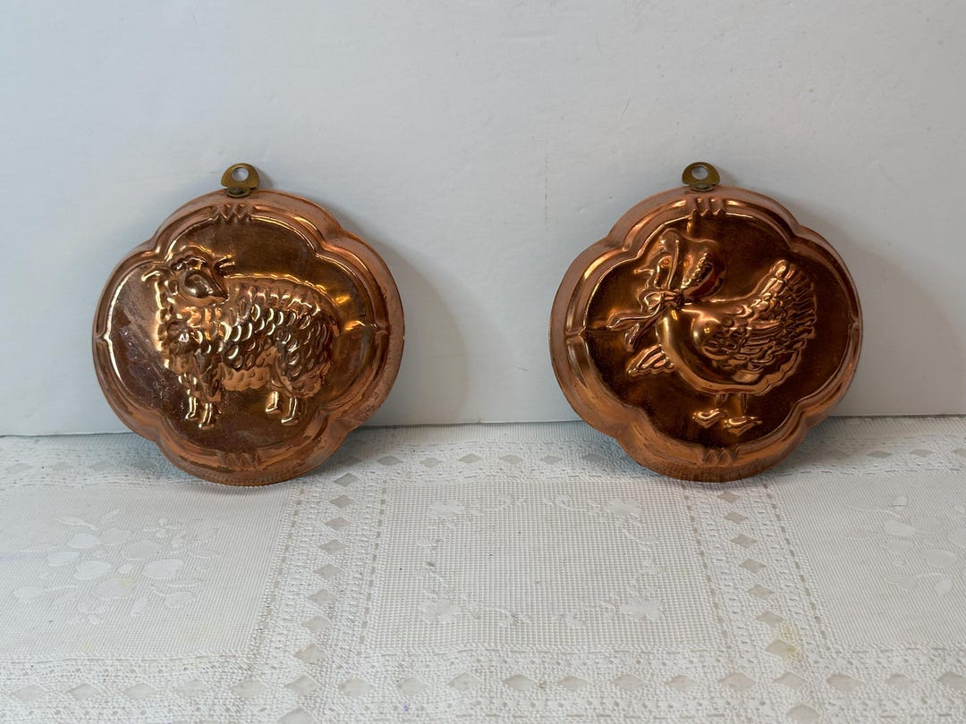 Vintage Copper Molds, Copper Sheep and Goose Molds, Copper Sheep Mold ...