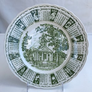 1965 Zodiac Calendar Plate Royal Staffordshire 1965 Calendar - Etsy