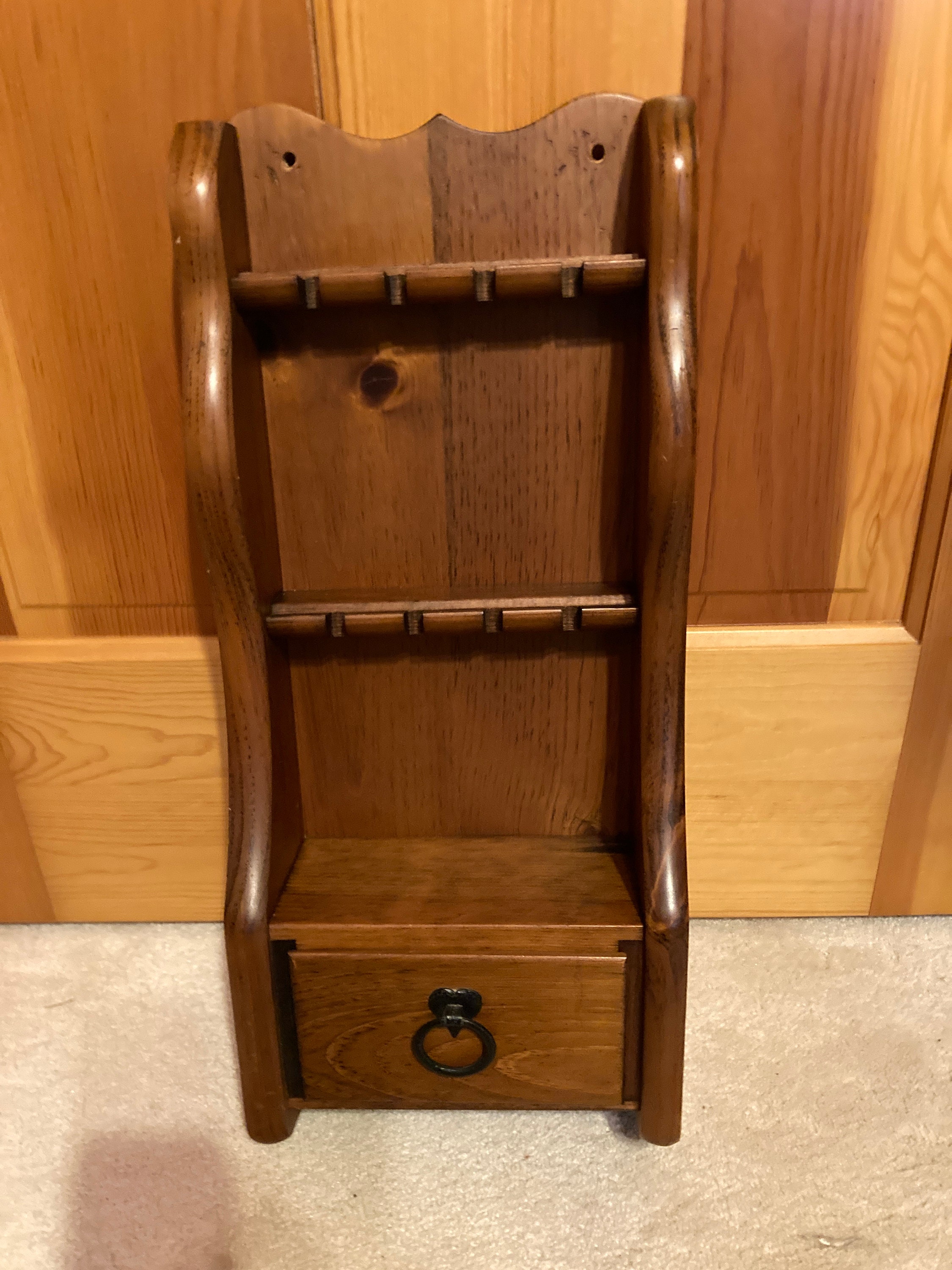 Wall Spoon Rack With Drawer Wood Spoon Display Rack - Etsy