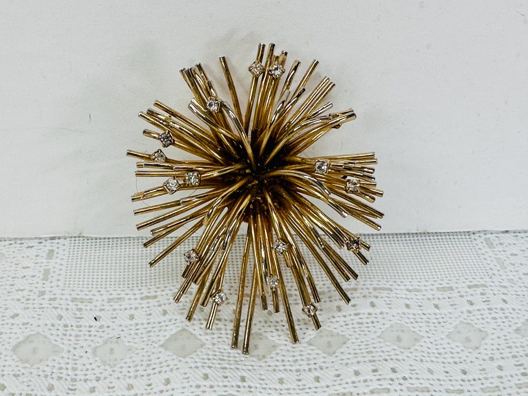Starburst Brooch Pin, Starburst Rhinestone Brooch Pin, Costume Jewelry ...