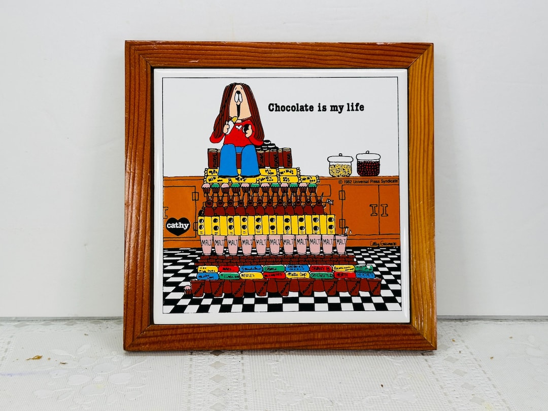 Kathy Chocolate is My Life Ceramic Trivet, Kathy Cartoon Ceramic Trivet ...