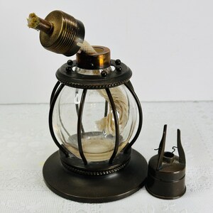 Antique Alcohol Lamp, Glass Alcohol Burner, Metal and Glass Alcohol ...