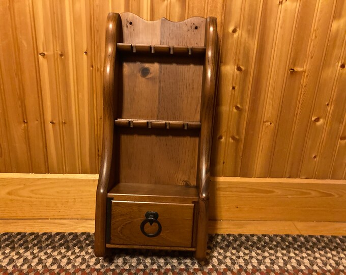 Wall Spoon Rack With Drawer, Wood Spoon Display Rack, Collector Spoon ...