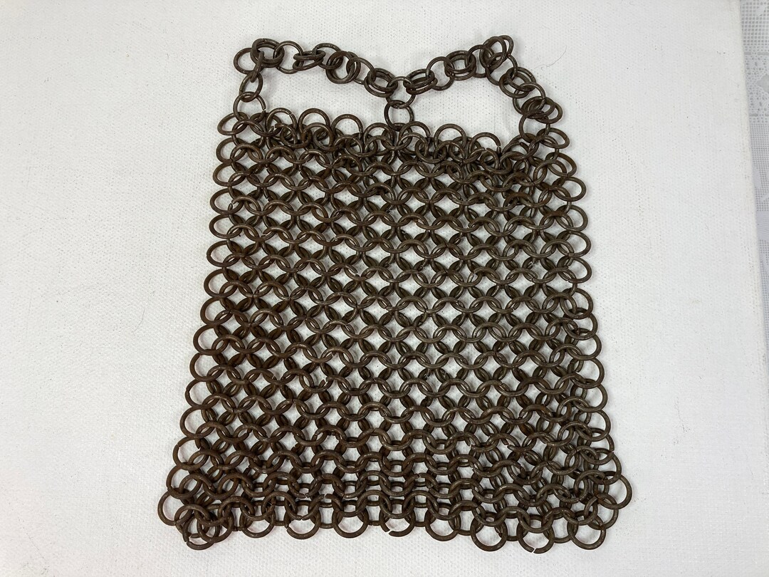 Pot Scrubber for Cast Iron Pans Metal Links, Chain Link Pot Scrubber ...