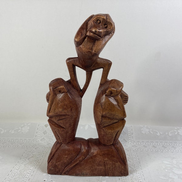 Carved Monkey Wood - Etsy
