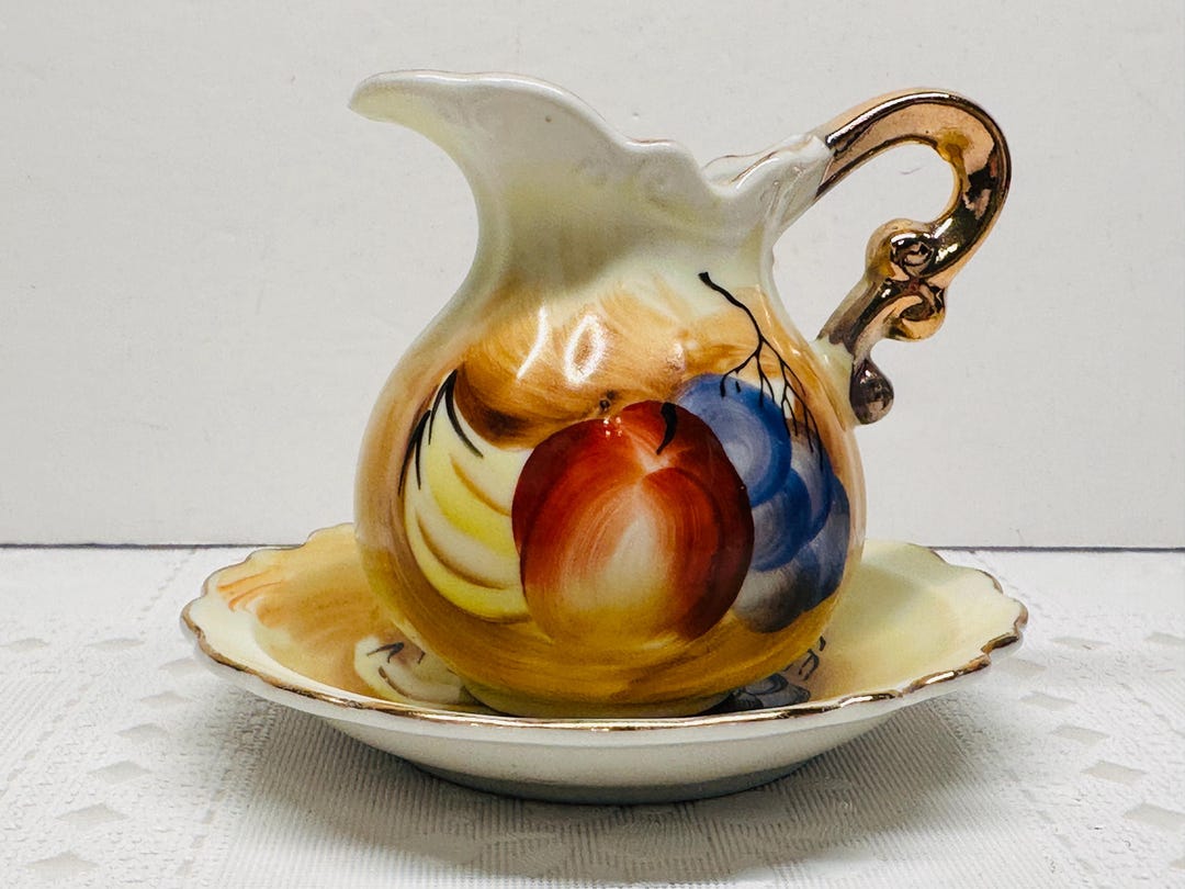 Mini Water Pitcher and Bowl, Mini Fruit Design Bowl and Pitcher, Mini ...