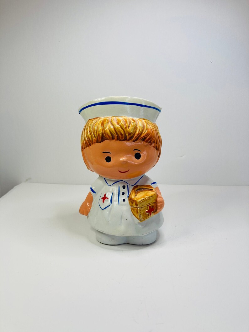 Nurse Plaster Bank Blond Haired Nurse Bank Nurse Figurine - Etsy
