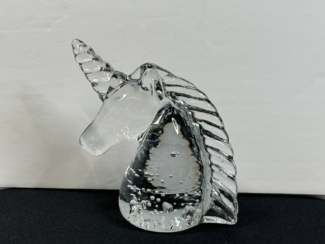 Glass Unicorn Head, Bubbled Glass Unicorn Head, Glass Unicorn Head ...
