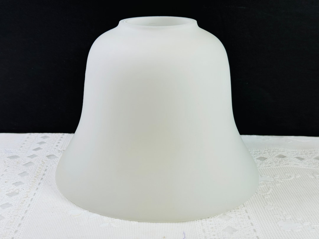 Bell Shaped Frosted White Glass Light Shade, White Glass Bell Shaped ...