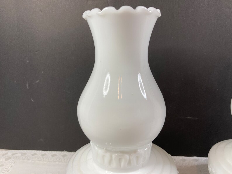 Imperial Milk Glass Oil Lamp Shaped Vases Imperial Milk Glass - Etsy