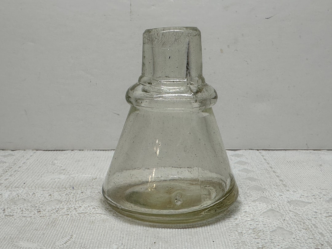 Glass Cone Shaped Ink Bottle, Antique Ink Bottle, Cone Shaped Bottle ...