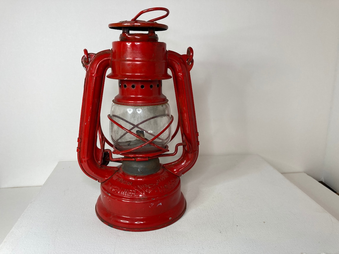 Winged Wheel Red Lantern No 350 Small Red Barn Lantern - Etsy
