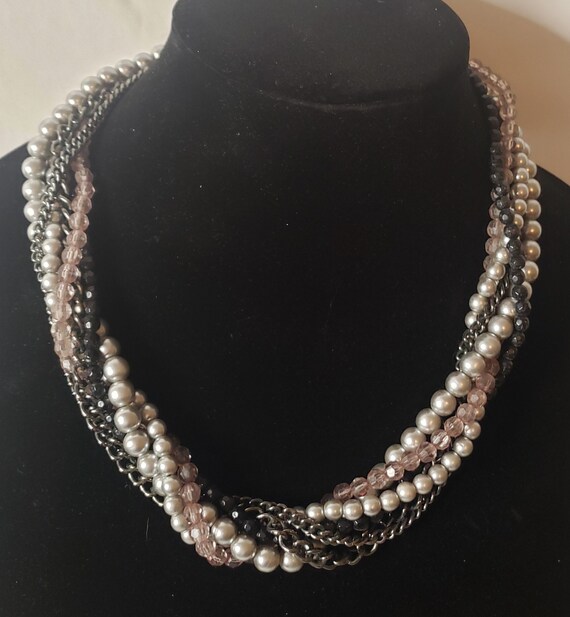 Signed Premier Designs Main Event Necklace Multi Stra… - Gem