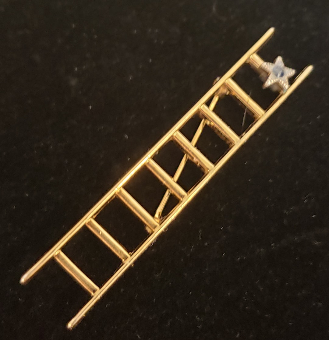 Vintage Mary Kay Success Ladder Pin Brooch Gold Tone Blue Rhinestone - Etsy