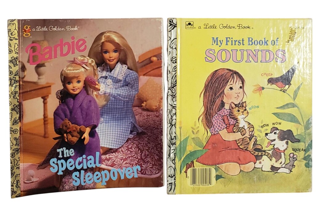 Set of 2 Little Golden Books My First Book of Sounds 1963 and Barbie ...