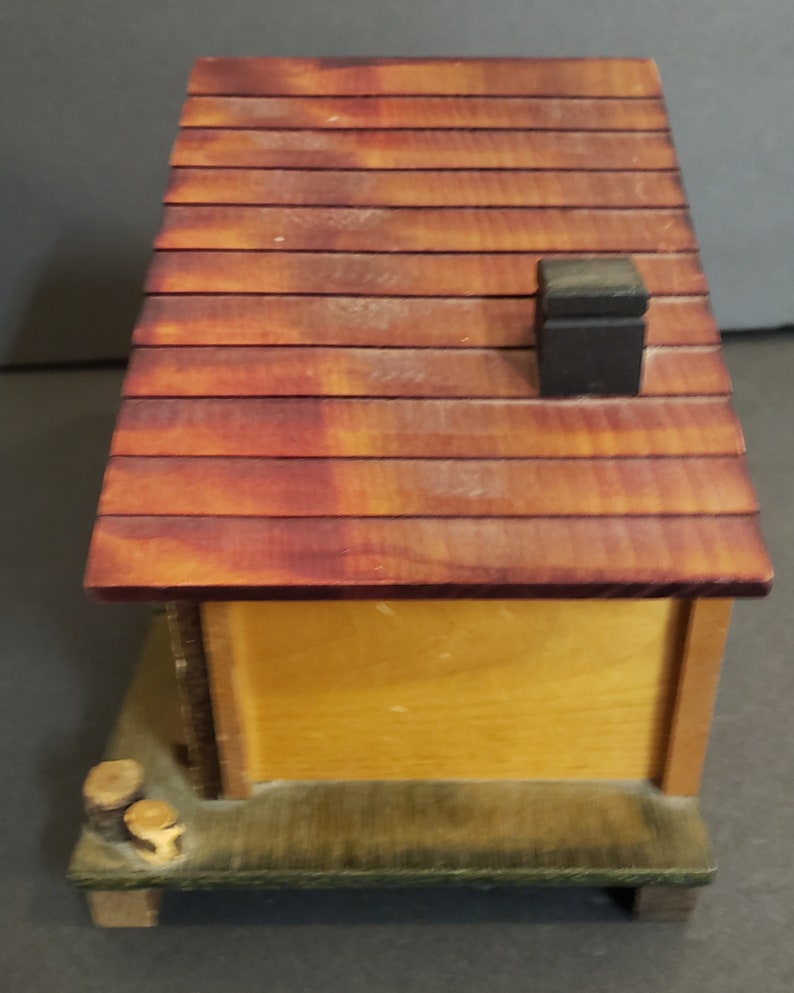 Swiss Alpine Chalet Musical Wooden Jewelry Box With Twirling Revolving ...