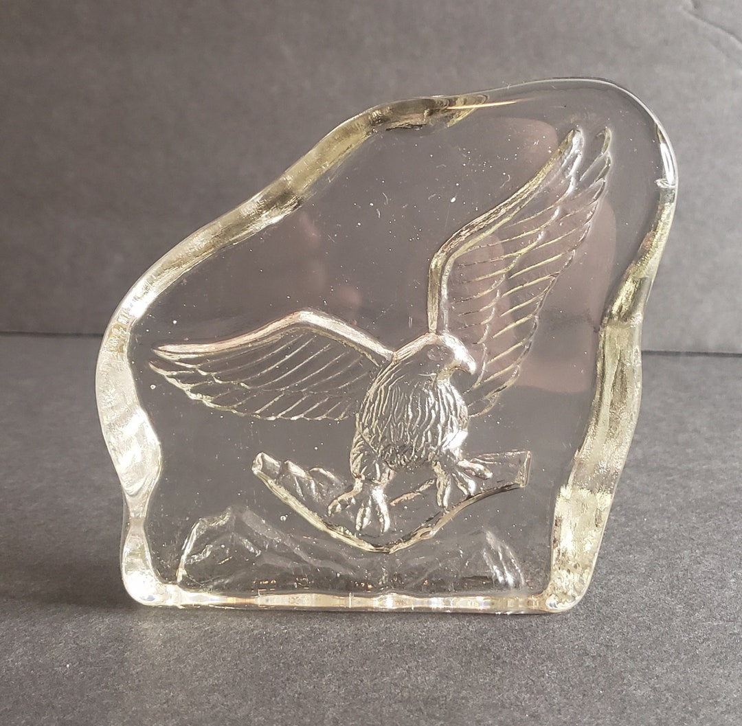 Flying Bird 3-D Art Glass Crystal Block Sculpture Glass Paperweight - Etsy