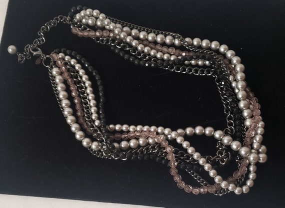 Signed Premier Designs Main Event Necklace Multi Stra… - Gem