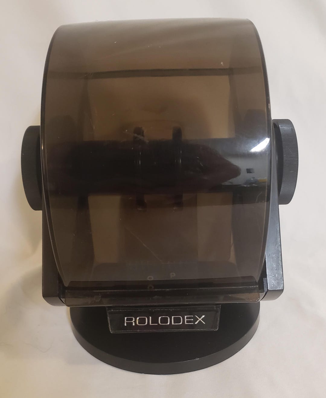 Vintage Swivel Rolodex File Black Model Number SW-24C With Blank Index Cards and Alphabet Tabs ...