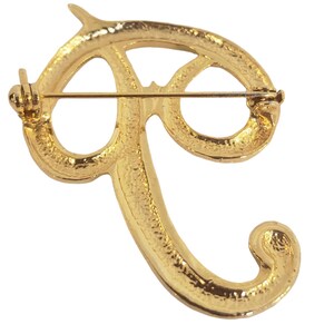 Gold Toned Letter P Monogram Pin Brooch With Clear Rhinestones - Etsy